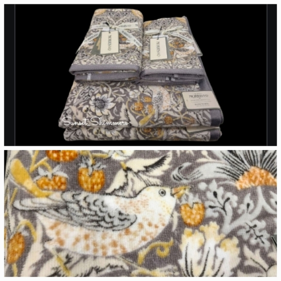 Morris & Co. | Bath | 6pc Morris Co Strawberry Thief Bird Floral Valour ...